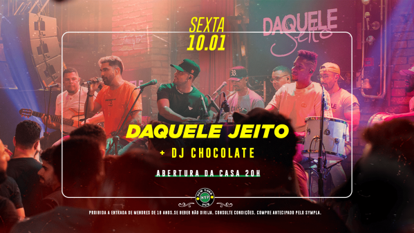 DJ Chocolate + Daquele Jeito - New York Pub em Poços de Caldas - Sympla