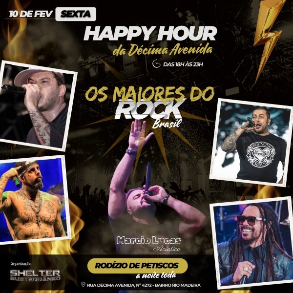 Happy Hour da Décima- Os Maiores do Rock Brasil em Porto Velho - Sympla