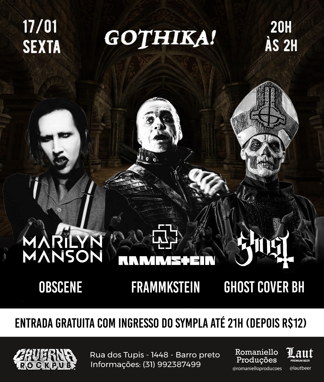 17/01 - Gothika! - Rammstein, Ghost e Marilyn Manson em Belo Horizonte ...