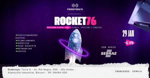 ROCKET76 | Decolagem Digital 2025: Planeje, Posicione e Conquiste. em Barueri - Sympla
