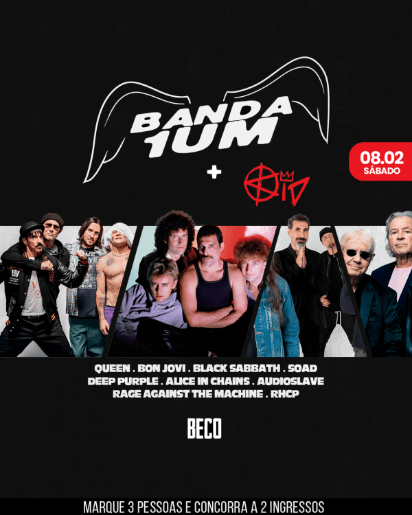 08.02 . sab . Banda 1um + Megadeth cover em São José - Sympla