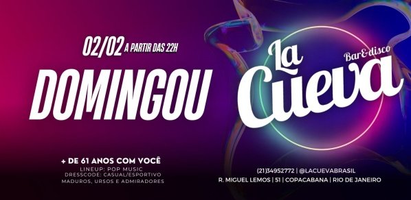 DOMINGOU NO LA CUEVA em Rio de Janeiro - Sympla