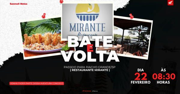 Bate e Volta | Riacho Grande/SP |Restaurante Mirante - Sanmell Honda ...