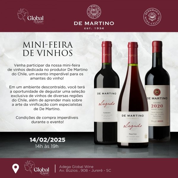Mini Feira de Vinhos - Parceria Berkmann Wines em Florianópolis - Sympla