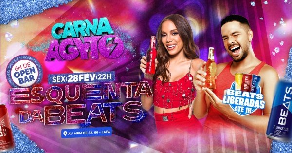AGYTO ::: ESQUENTA DA BEATS ::: MEGA OPEN BAR + BEATS LIBERADAS ATÉ 01H em Rio de Janeiro - Sympla