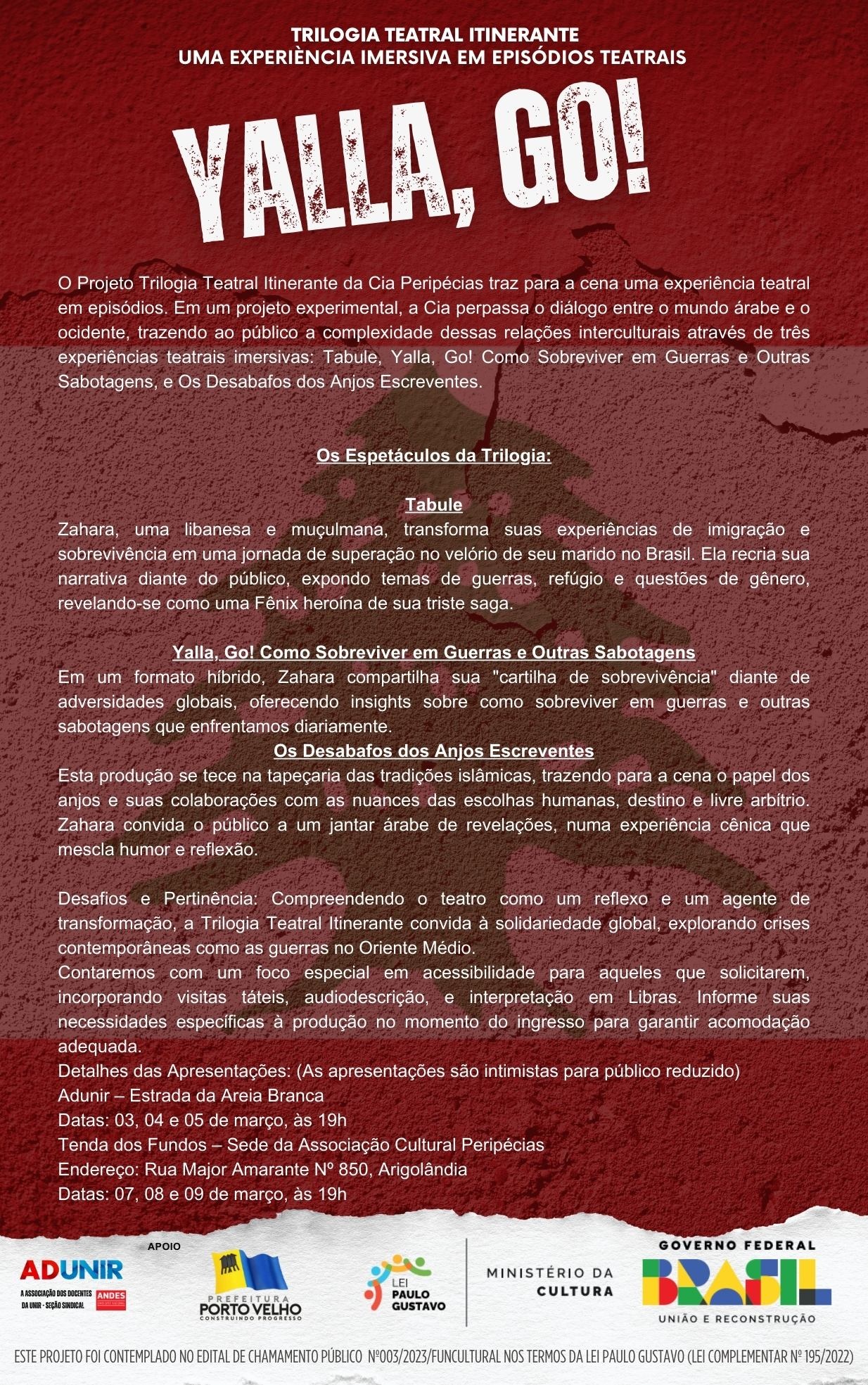 Trilogia Teatral Itinerante: Experiência Imersiva em Episódios Teatrais ( Local: Tenda dos ...