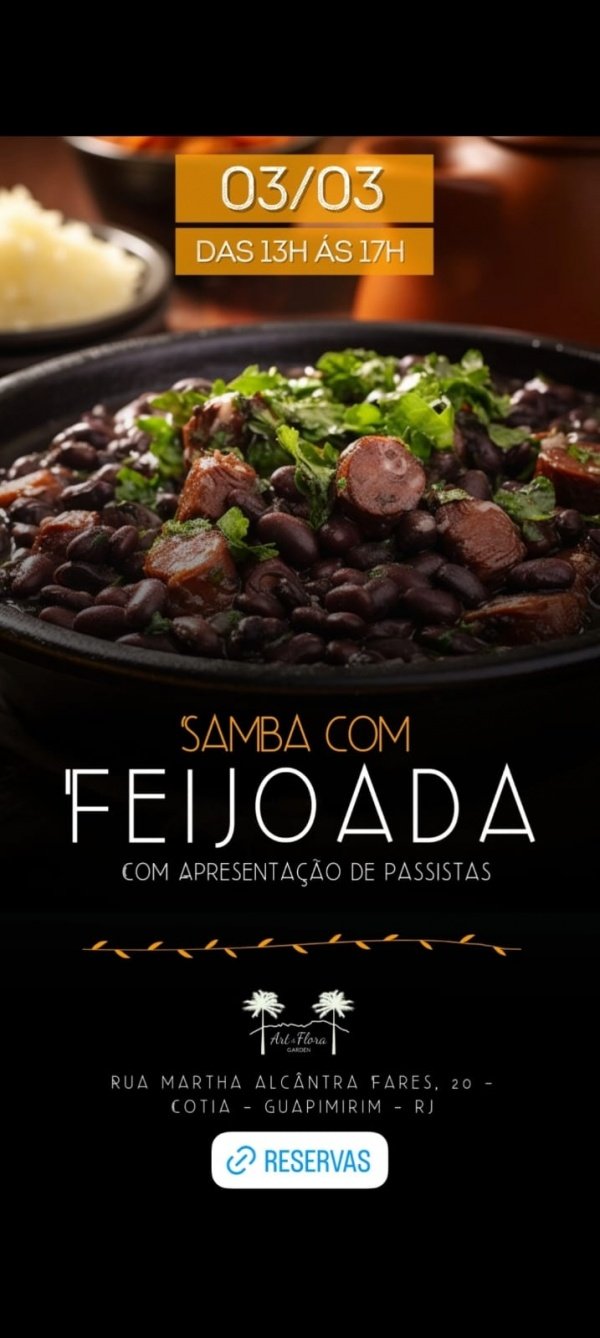 Sexta Feijoada Art & Flora em Guapimirim - Sympla