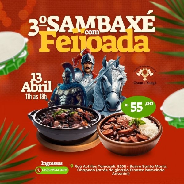 3° SAMBAXÉ COM FEIJOADA E SAMBA PARA OGUM em Chapecó - Sympla