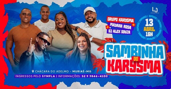 Sambinha do Karysma em Muriaé - Sympla