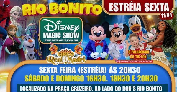 Circo Real Madri|Dom 13.abril às 18:30 em Rio Bonito - Sympla
