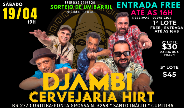 DJAMBI NA CERVEJARIA HIRT em Curitiba - Sympla