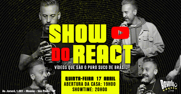 SHOW DO REACT às 20h com Murilo Moraes em São Paulo - Sympla