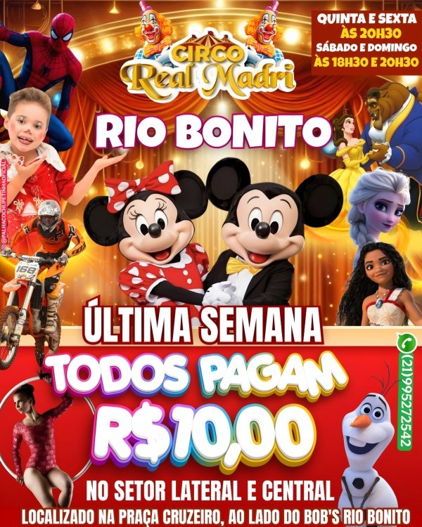 Circo Real Madri|sab 26.abril às 18:30 em Rio Bonito - Sympla