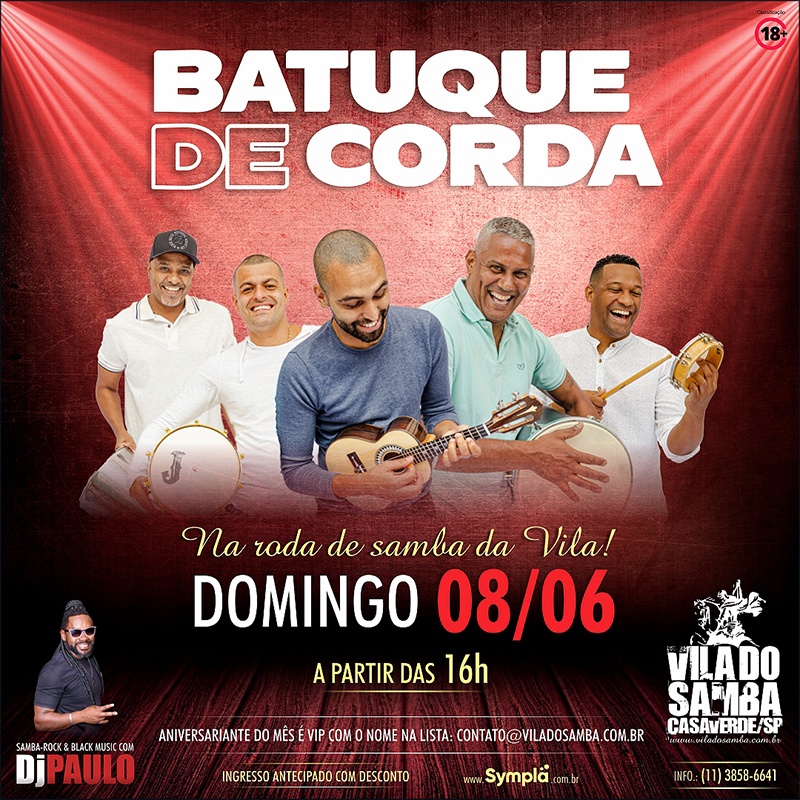 BATUQUE DE CORDA NA VILA DO SAMBA em São Paulo - Sympla