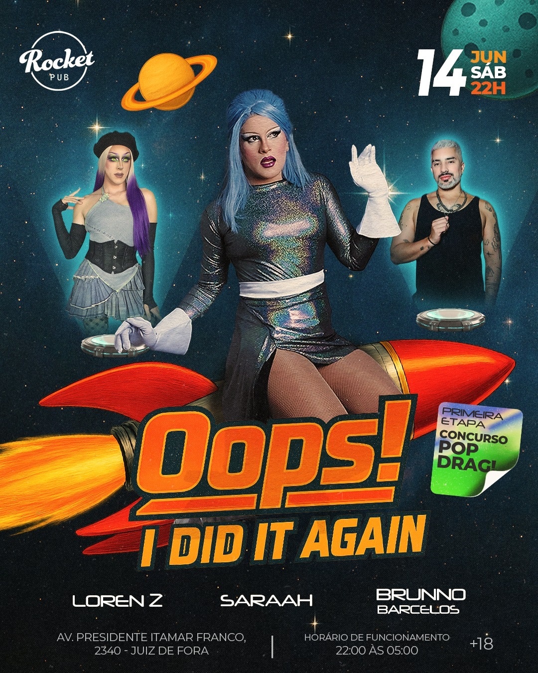 OOPS! I DID IT AGAIN [FESTA POP E 1ª ETAPA CONCURSO POP DRAG] - 14/06 ...