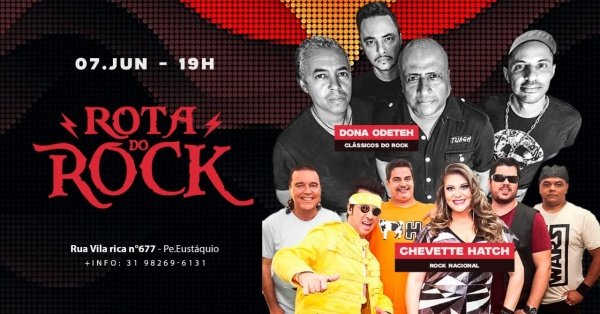 ROTA DO ROCK | | 07/06 | 19H em Belo Horizonte - Sympla