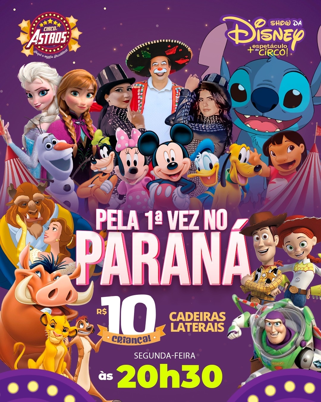 Segunda 20:30 Circo Astros+Disney Magic Show em Pitanga - Sympla