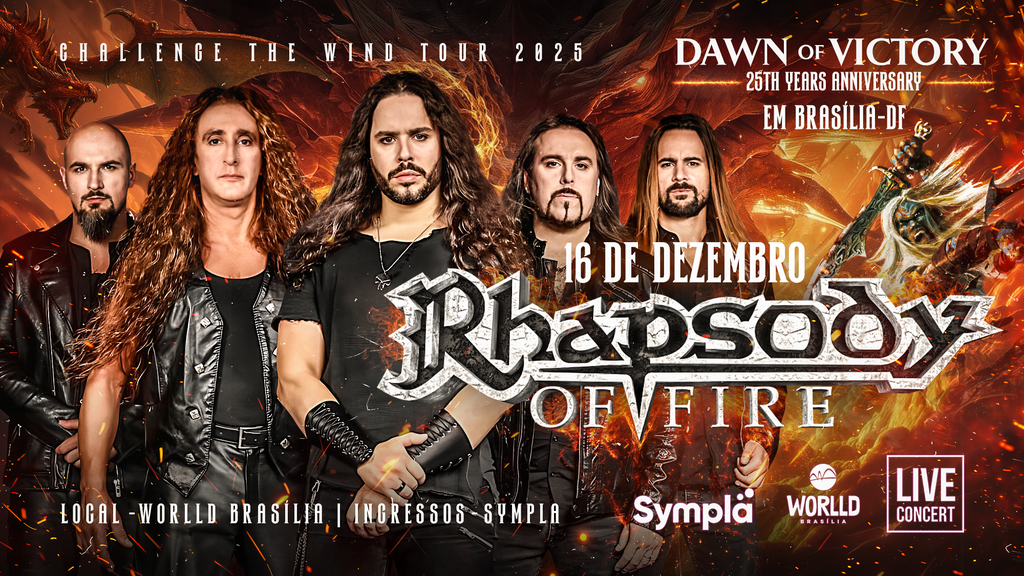 É HOJE RHAPSODY OF FIRE EM BRASÍLIA em Brasília - Sympla