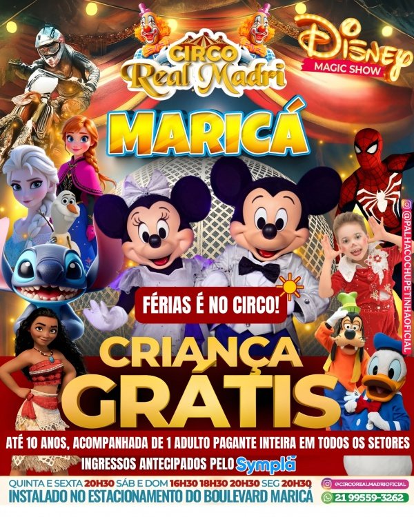 Circo Real Madri| Sab as 18:30 em Maricá - Sympla