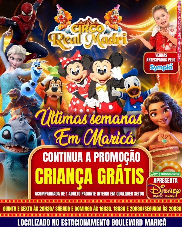 Circo Real Madri| Segunda às 20:30 em Maricá - Sympla