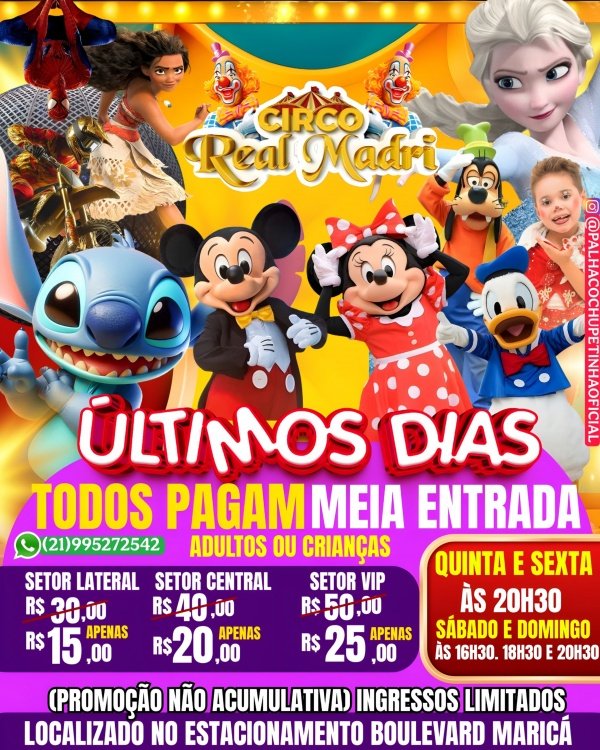 Circo Real Madri| Sexta às 20:30 em Maricá - Sympla