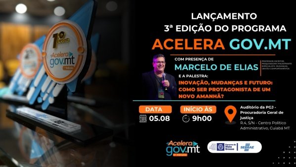 Lançamento da 3ª Edição do Programa Acelera Gov MT em Cuiabá - Sympla