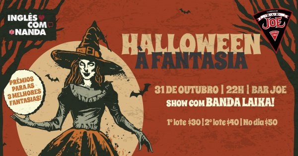 HALLOWEEN INGLÊS COM NANDA - BAR JOE em Garibaldi - Sympla