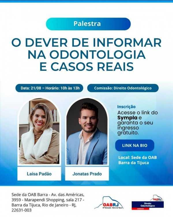 O dever de informar na Odontologia e casos reais em Rio de Janeiro - Sympla