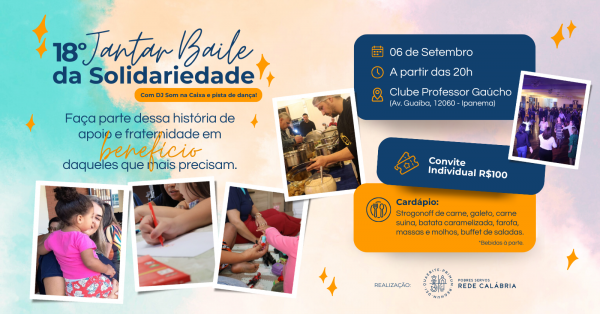 18º Jantar Baile da Solidariedade - Rede Calábria em Porto Alegre - Sympla