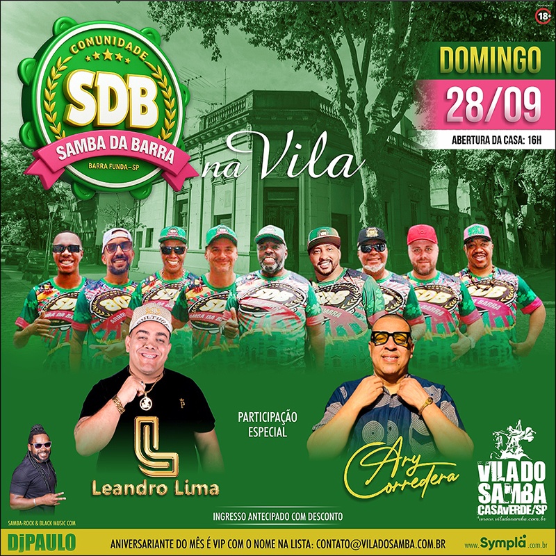 SAMBA DA BARRA e CONVIDADOS na VILA DO SAMBA em São Paulo - Sympla