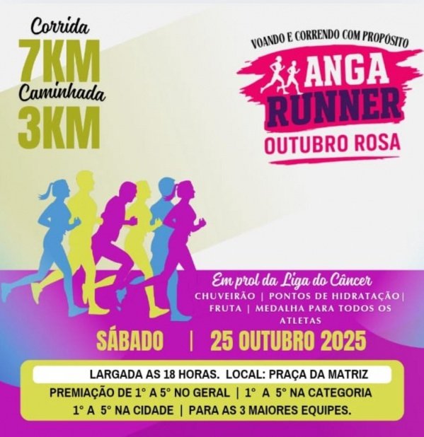 CORRIDA E CAMINHADA ANGARUNNER - OUTUBRO ROSA em Angatuba - Sympla