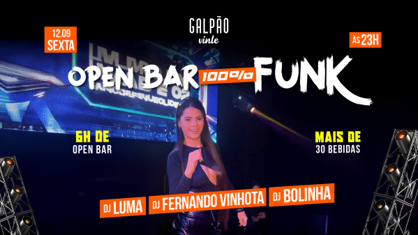 OPEN BAR 100% FUNK - Galpão 20 em Ribeirão Preto - Sympla