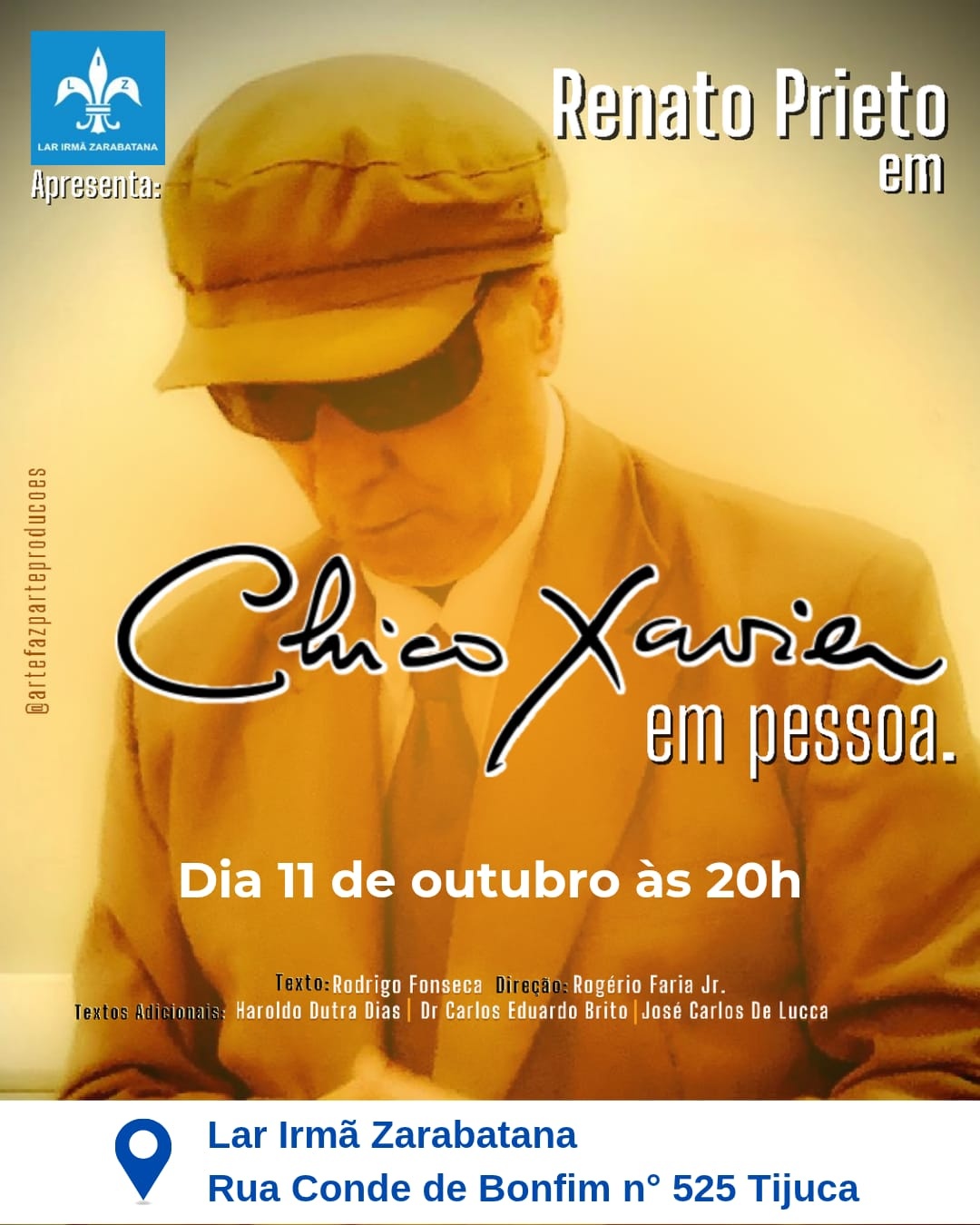 "Chico Xavier em pessoa" com Renato Prieto na Tijuca em Rio de Janeiro ...