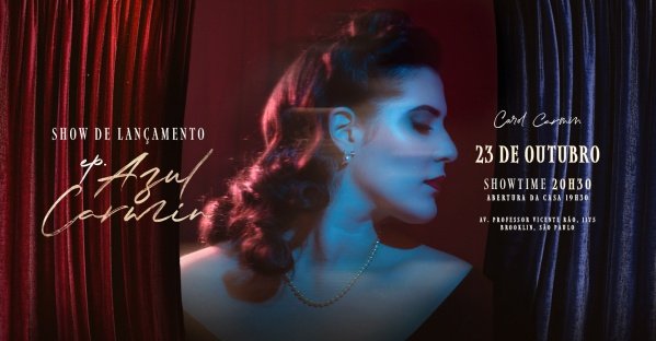 GoPub Apresenta: Carol Carmin "Azul Carmin" em São Paulo - Sympla