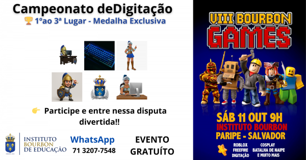 VIII - Bourbon Games - Campeonato de Digitação em Salvador - Sympla