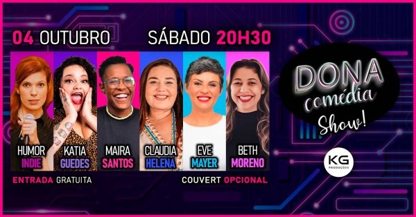 DONA COMÉDIA SHOW 04/10 20H30 - STAND UP COMEDY em São Paulo - Sympla