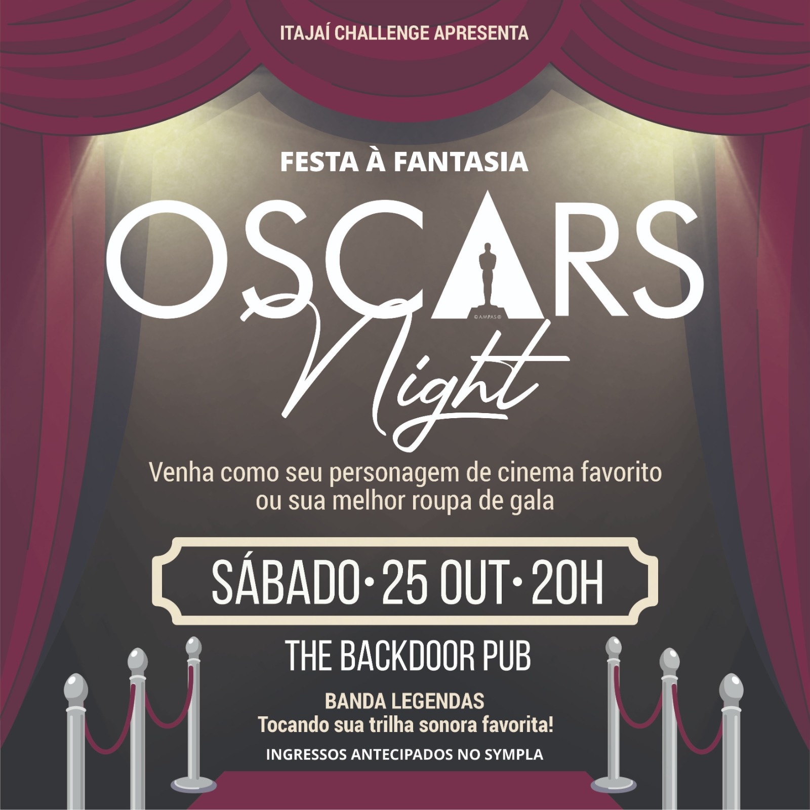 Itajai Challenge Party - Oscars Night em Itajaí - Sympla