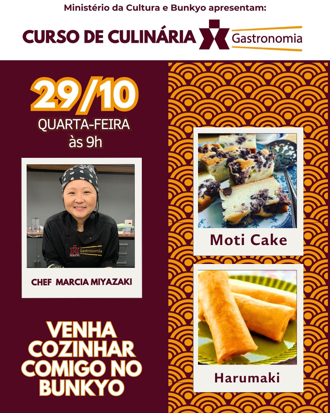 Curso de Gastronomia Bunkyo - Moti Cake e Harumaki em São Paulo - Sympla