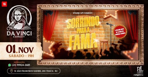 DA VINCI COMEDY EM: SORRINDO PARA A FAMA [01/11] em Rio de Janeiro - Sympla