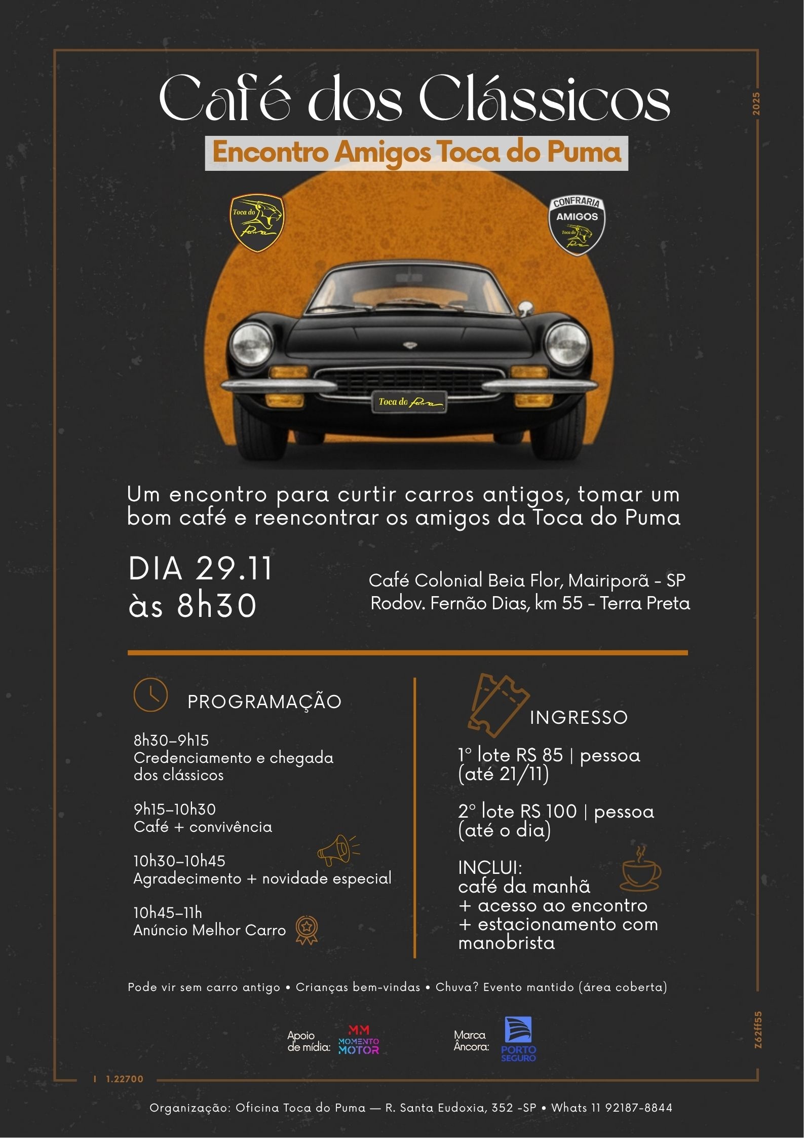 CAFÉ DOS CLÁSSICOS - Amigos Toca do Puma em Mairiporã - Sympla