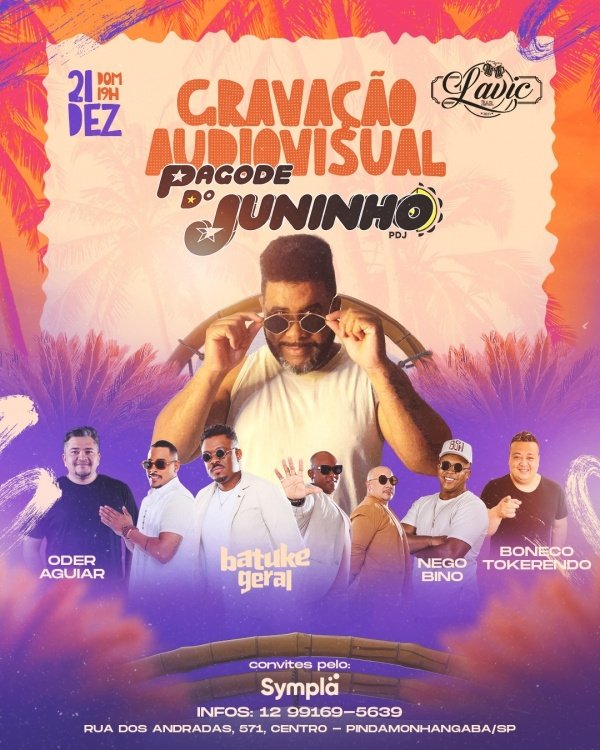 Audio visual pagode do Juninho em Pindamonhangaba - Sympla