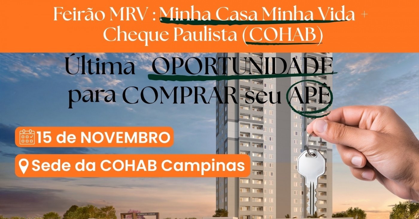 Feirão MRV : Minha Casa Minha Vida + Cheque Paulista (COHAB) em ...