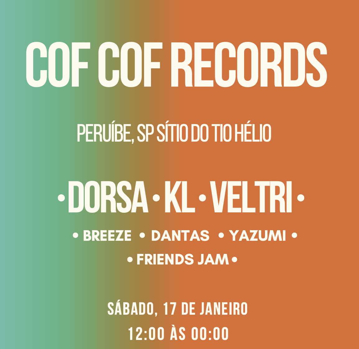 COF COF RECORDS - FIRST EDITION em Peruíbe - Sympla