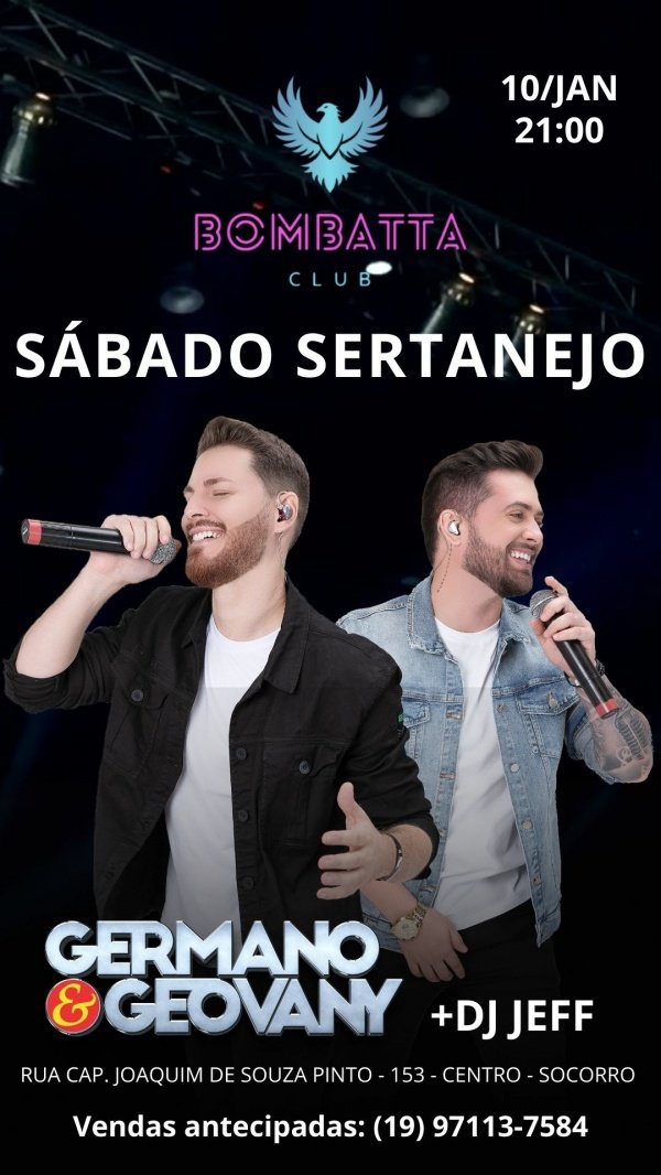 Bombatta Club - Germano e Geovany / Dj Jeff em Socorro - Sympla