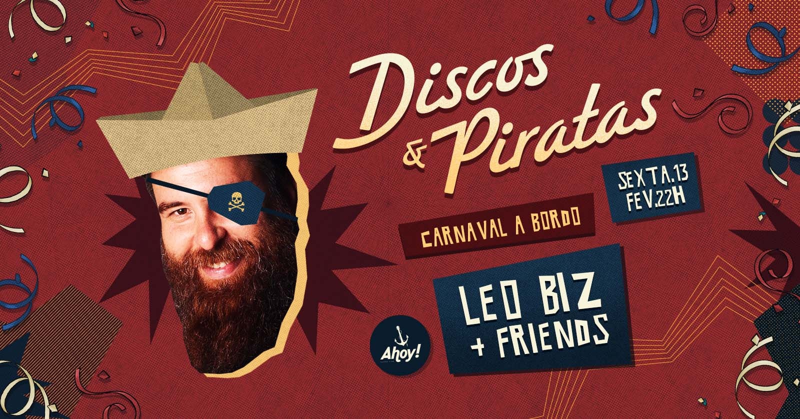DISCOS & PIRATAS | Carnaval a Bordo no Ahoy! Tavern Club | 14 Feb 2026