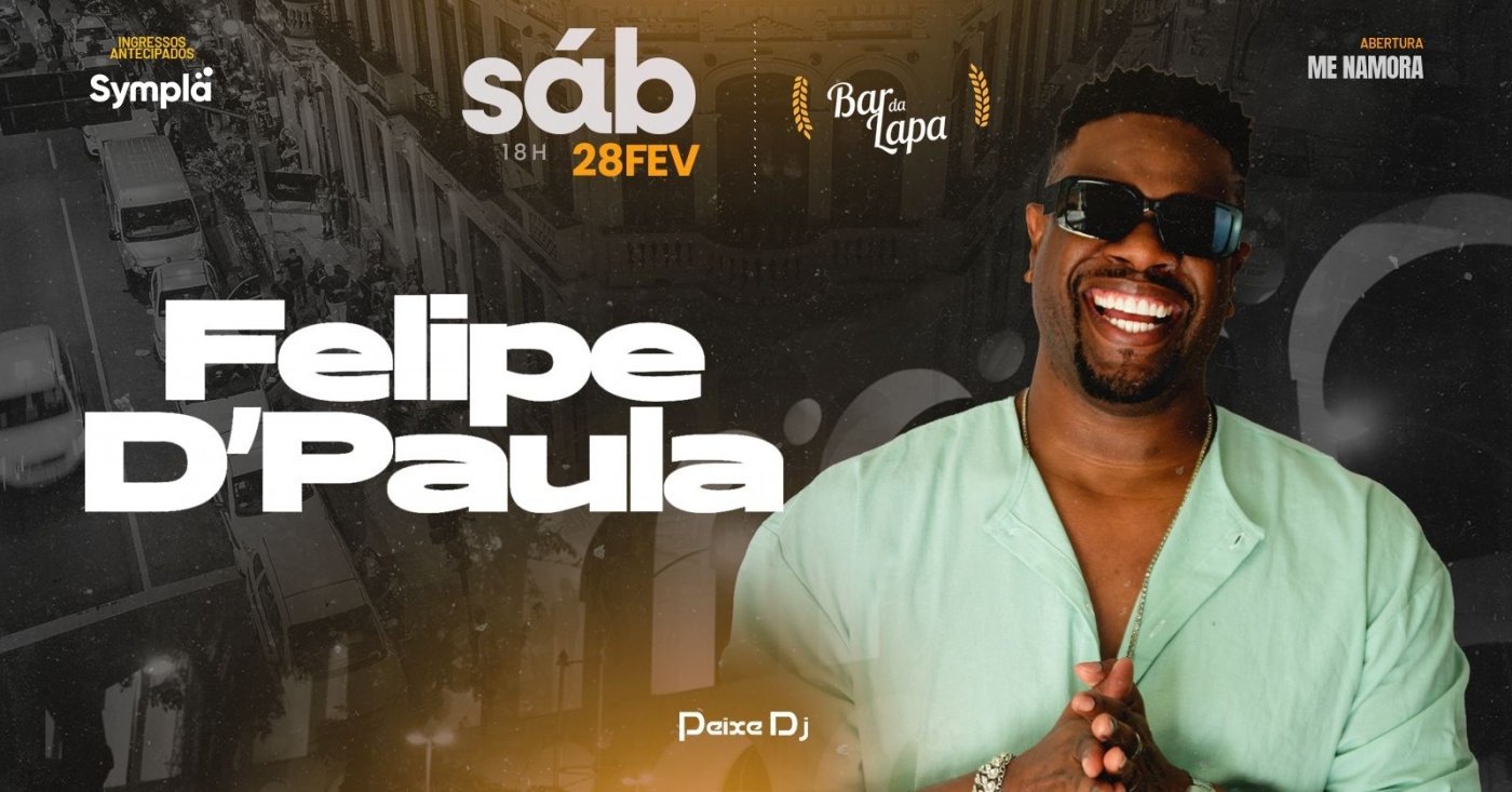 FELIPE DPAULA NO BAR DA LAPA em Rio de Janeiro - Sympla