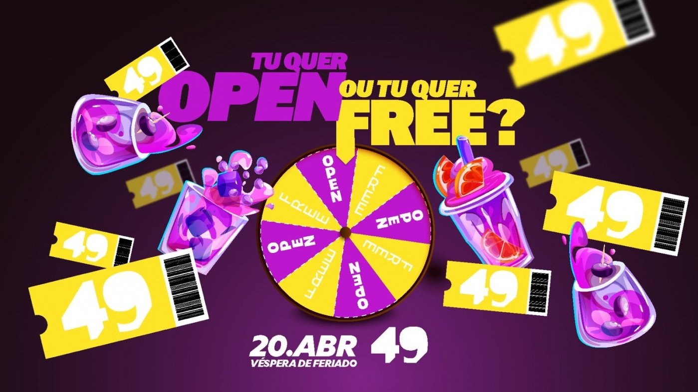 TU QUER OPEN OU TU QUER FREE? [20/04] @49.PUB em Chapecó - Sympla