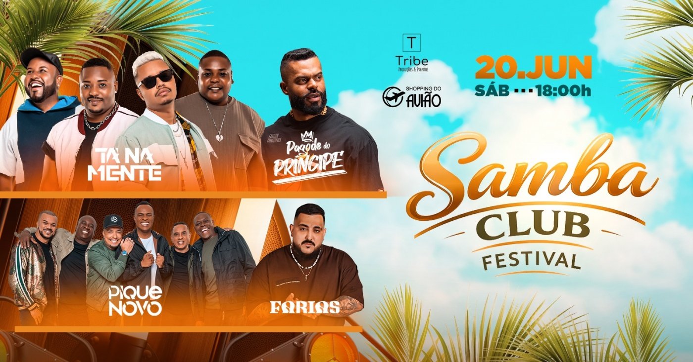 SAMBA CLUB FESTIVAL | 4 ATRAÇÕES NACIONAIS em Contagem - Sympla