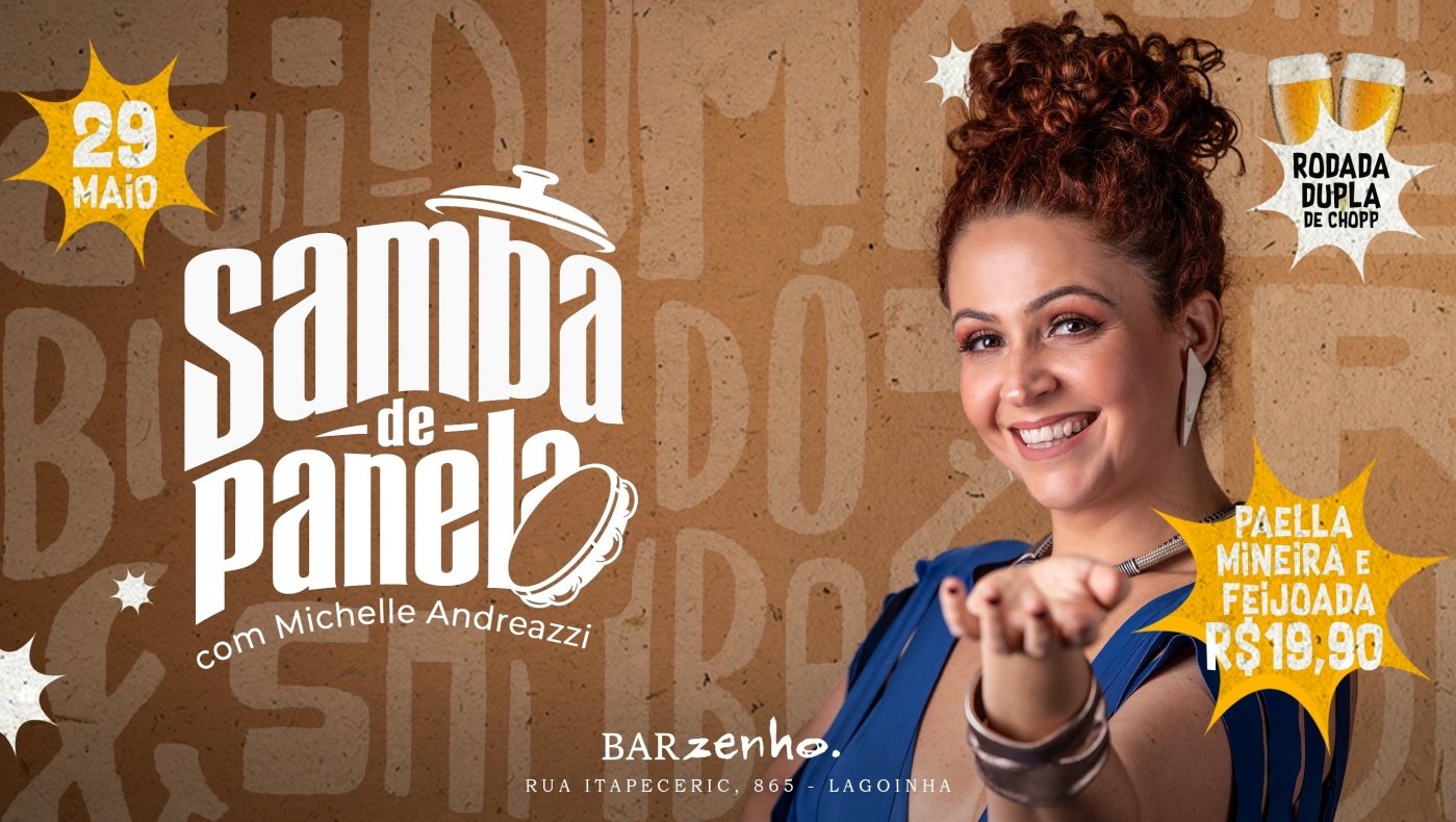 SAMBA DE PANELA COM MICHELLE ANDREAZZI em Belo Horizonte - Sympla