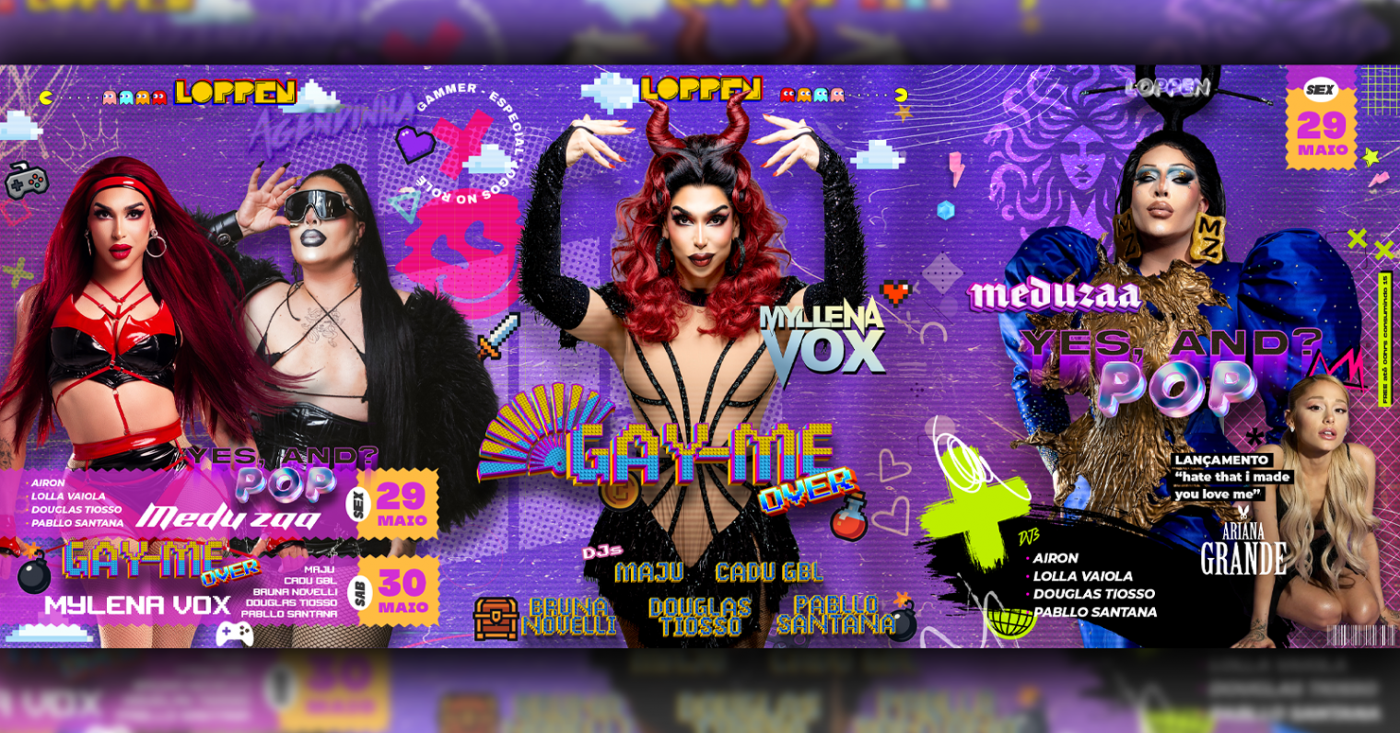 Sábado GAY-ME OVER com MYLLENA VOZ | Sexta YES, AND? POP com MEDU ZAA ...